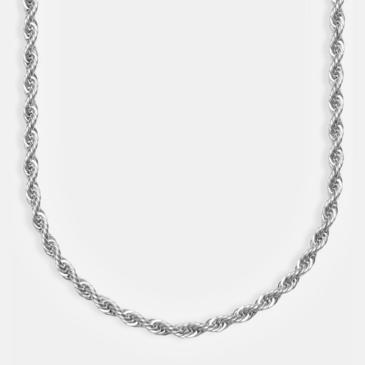 9mm Rope Chain - Silver | Plain Silver & Gold Necklaces - Hillenic